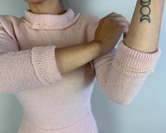 1950s Penny's Perfect Pink Knit Set | Vintage 50s 2 P… - Gem