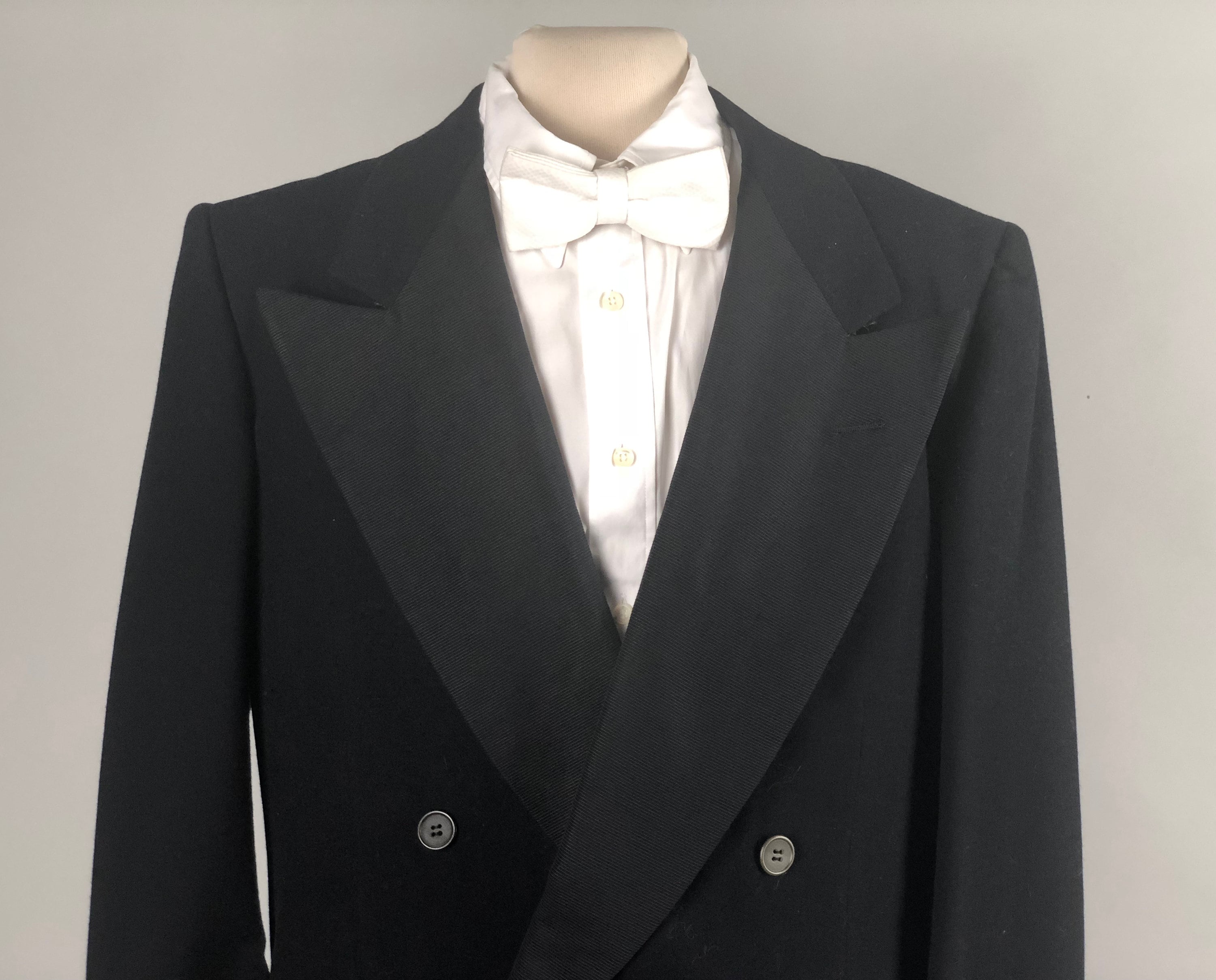1940s Mens Tuxedo | Vintage 40s Excellent Black Wool Double-Breasted ...