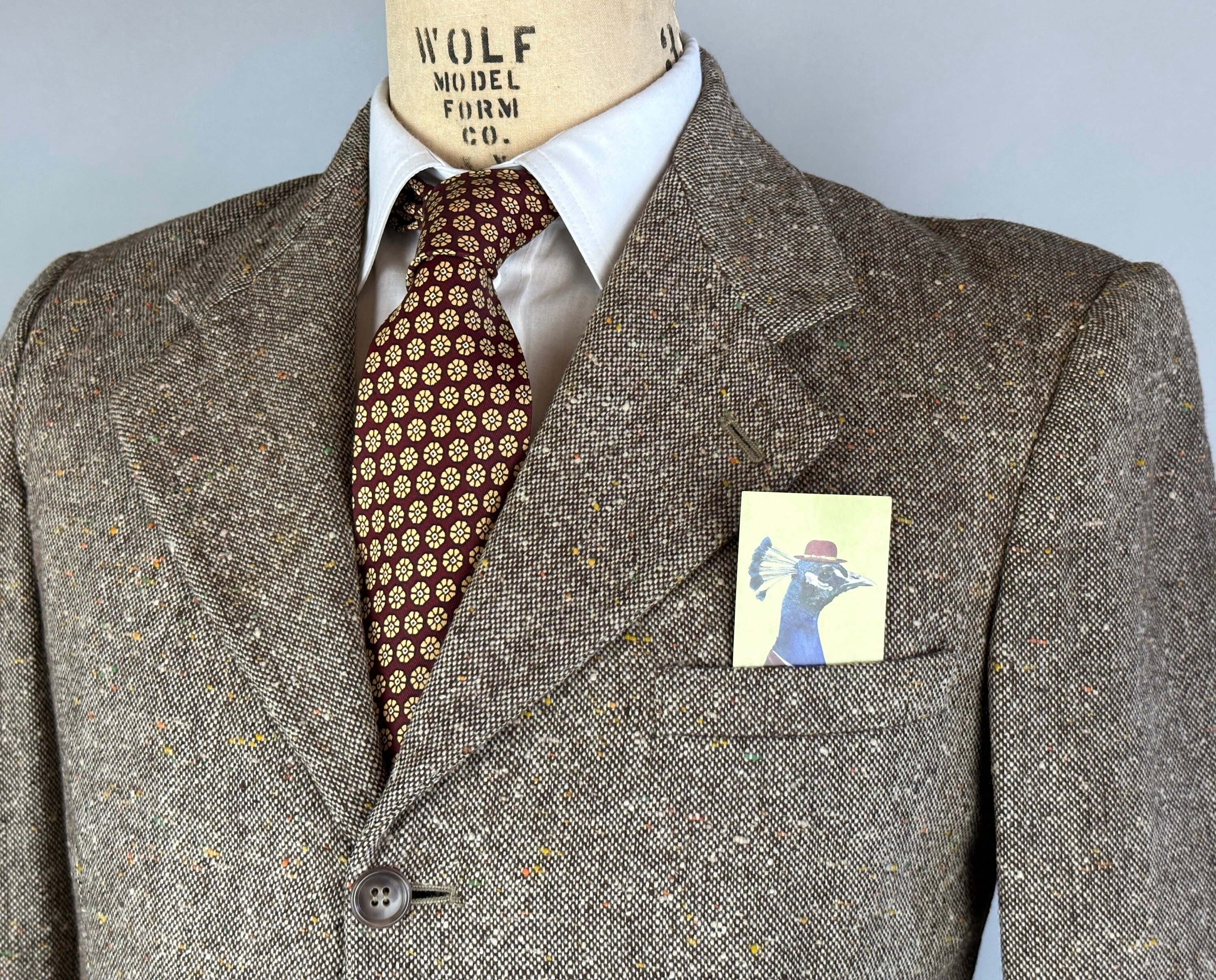 1940s Tasteful Tweed Suit | Vintage 40s Brown and White Colorful Fleck ...