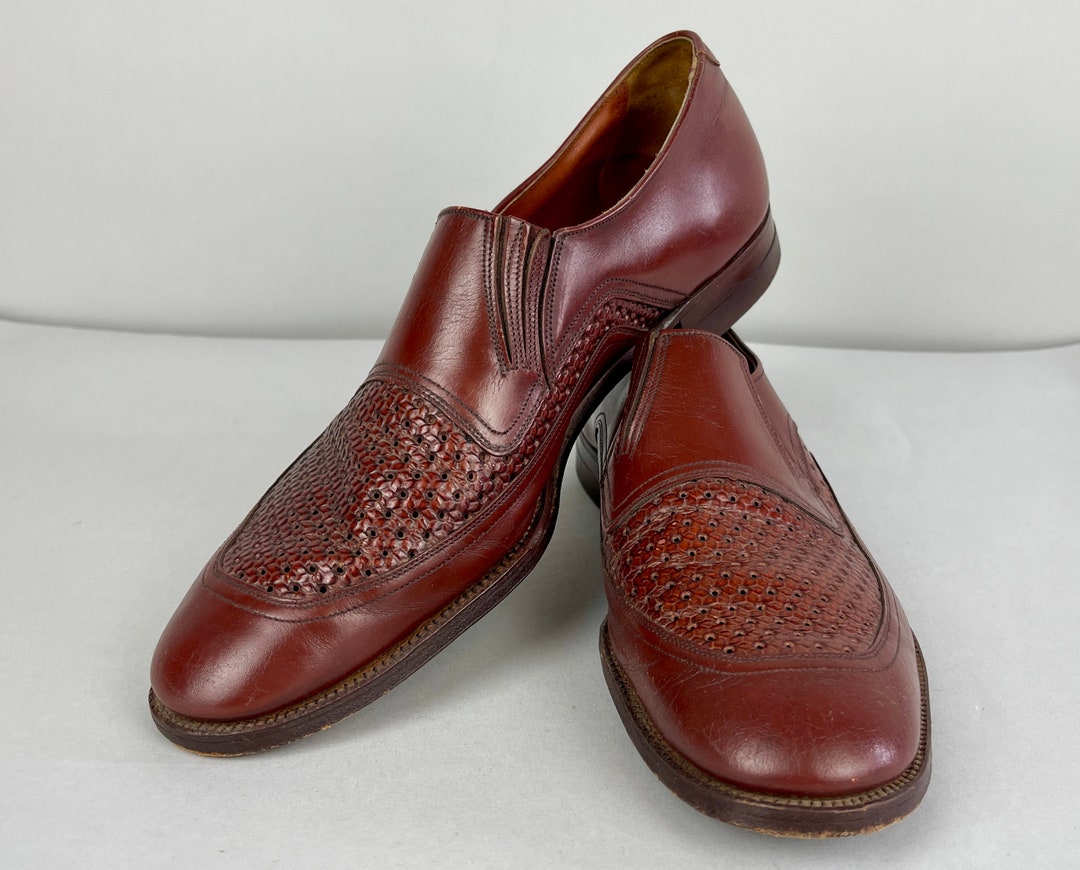 1940s Stepping Out Shoes | Vintage 40s Mahogany Brown Leather Loafers ...
