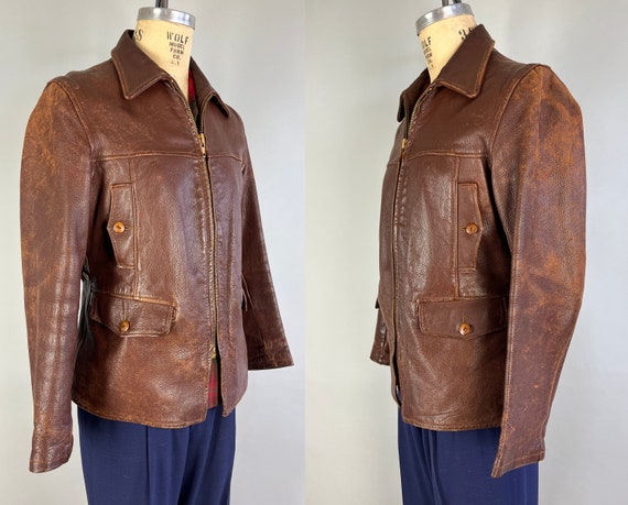 1940s Beautiful Bad Boy Jacket | Vintage 40s Chestnut… - Gem