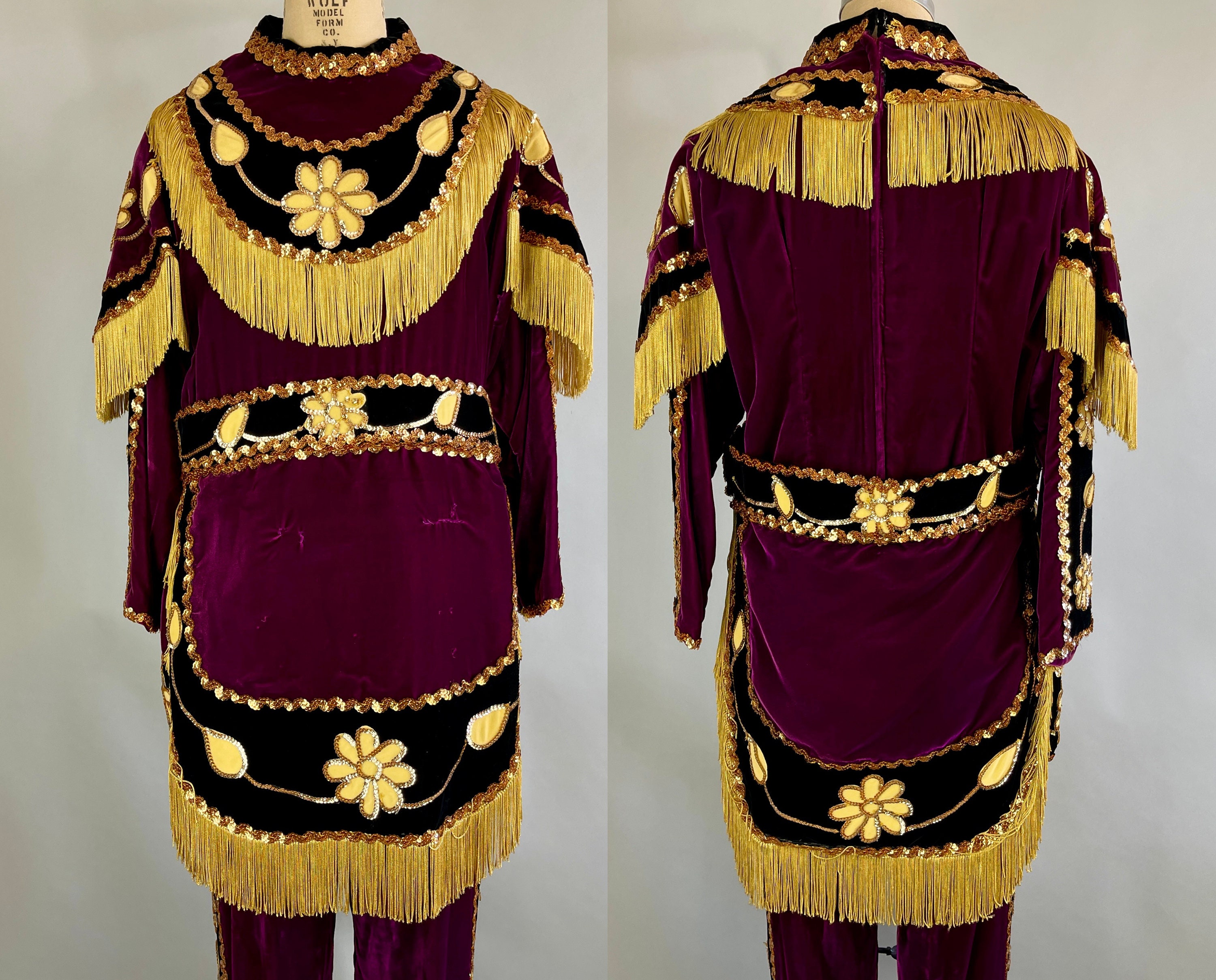 1950s Odd Fellows Ritual Garb | Vintage 50s Purple Gold and Black Rayon ...
