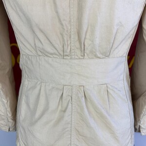 1930s Ship Shape Shop Belted Back Jacket | Vintage 30s Khaki Beige ...