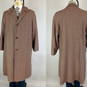 1950s Fancy Fall Overcoat | Vintage 50s Brown Black Orange and White ...