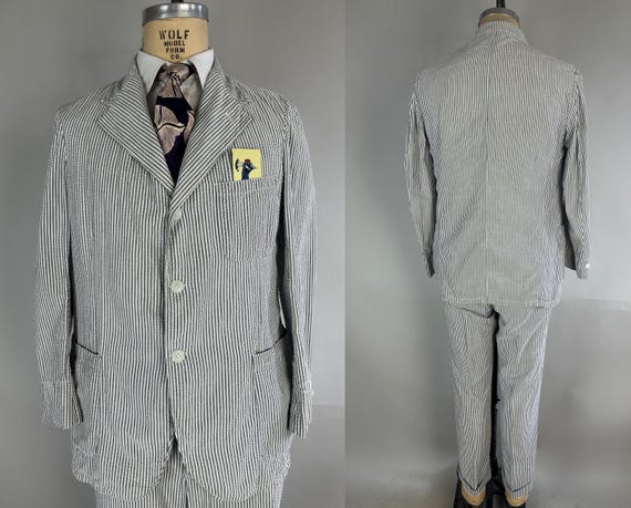 1930s Summer Loving in Seersucker Suit | Vintage 30s … - Gem
