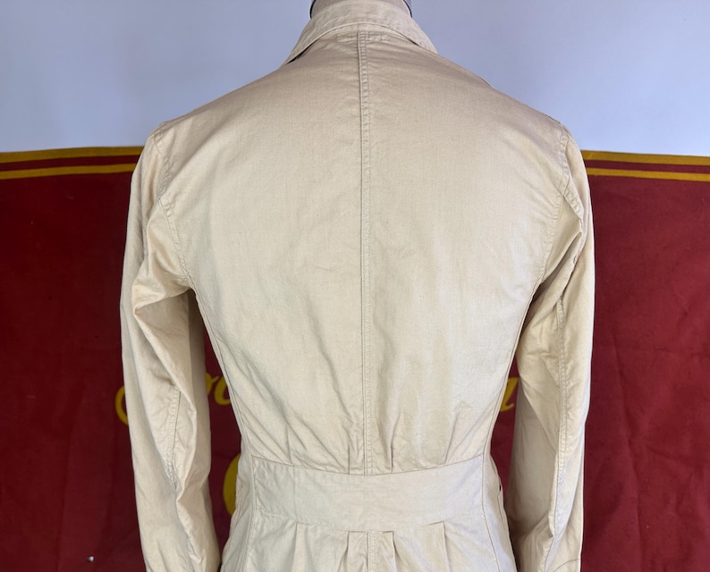1930s Ship Shape Shop Belted Back Jacket | Vintage 30s Khaki Beige ...