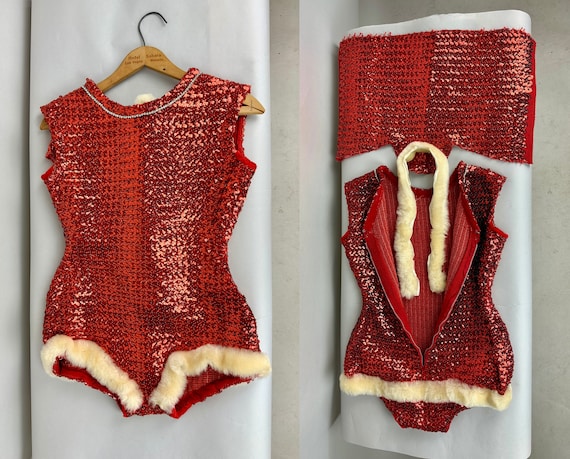 1950s Santa Baby Burlesque Costume | Vintage 50s Red … - Gem