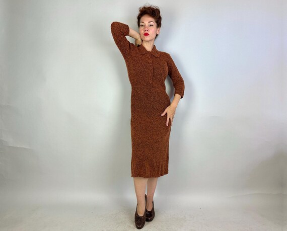 1950s Gingerbread Janet Knit Dress | Vintage 50s Spic… - Gem