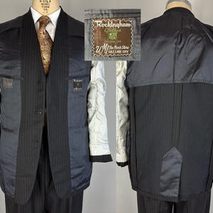1950s Rockin Rockingham Suit | Vintage 50s Black and Copper Striped ...