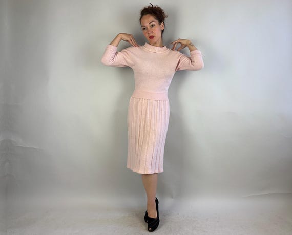 1950s Penny's Perfect Pink Knit Set | Vintage 50s 2 P… - Gem