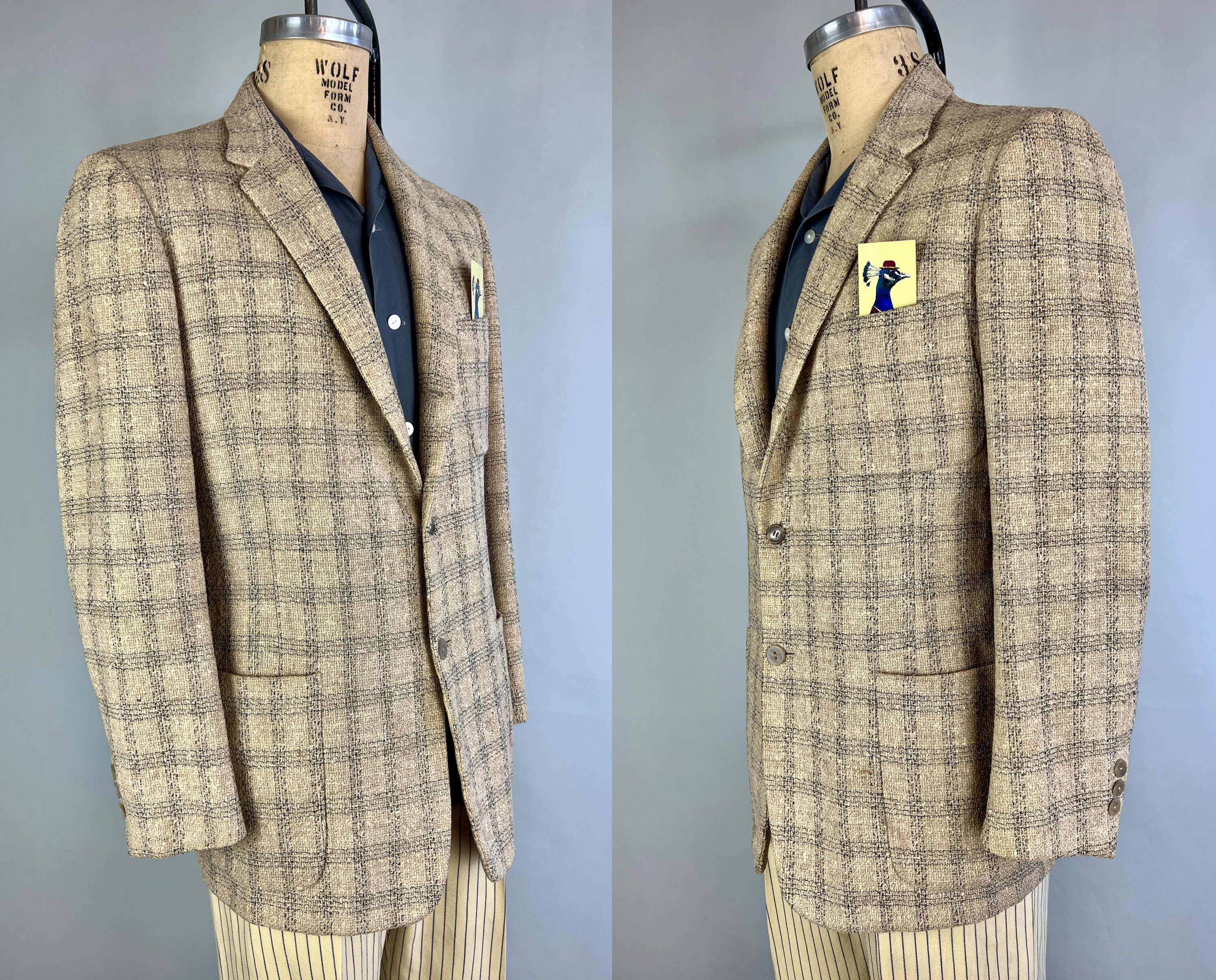 1950s Fantastic Fleck Sport Coat | Vintage 50s Pearl White with Static ...