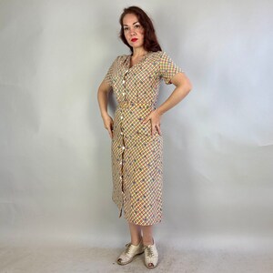 1930s Farmhouse Frolic Frock | Vintage 30s Yellow Red Green and White ...