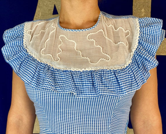 1930s Darling Dorothy Dress | Vintage 30s Blue and Wh… - Gem