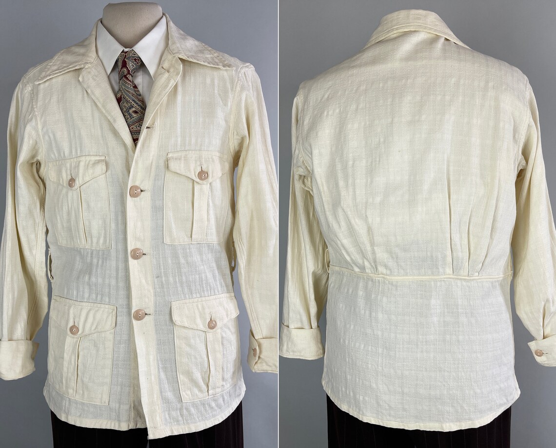 1930s Successful Safari Jacket Vintage 30s White Linen - Etsy
