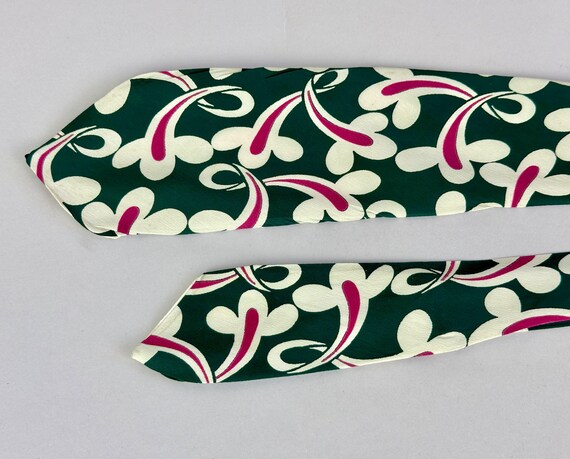 1940s Floral Island Fantasy Necktie | Vintage 40s Dee… - Gem