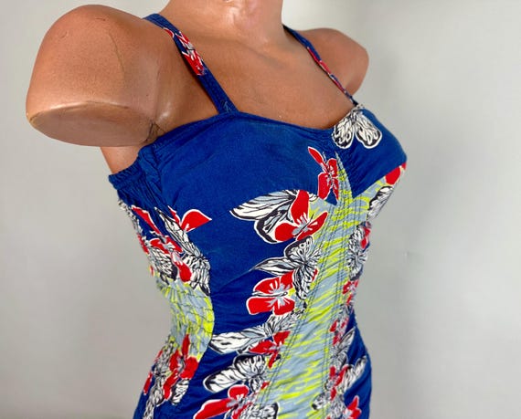 1940s Basking Butterflies Bathing Suit | Vintage 40s … - Gem