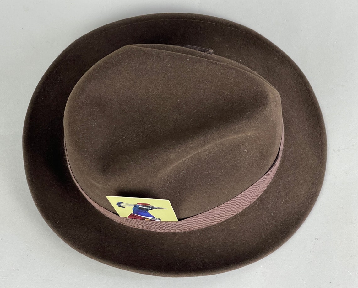 1950s Fashionable Fedora | Vintage 50s Chocolate Brown Fur Felt Mens ...