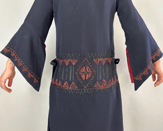 1920s Visceral Vamp Frock | Vintage 20s Black Wool Dr… - Gem