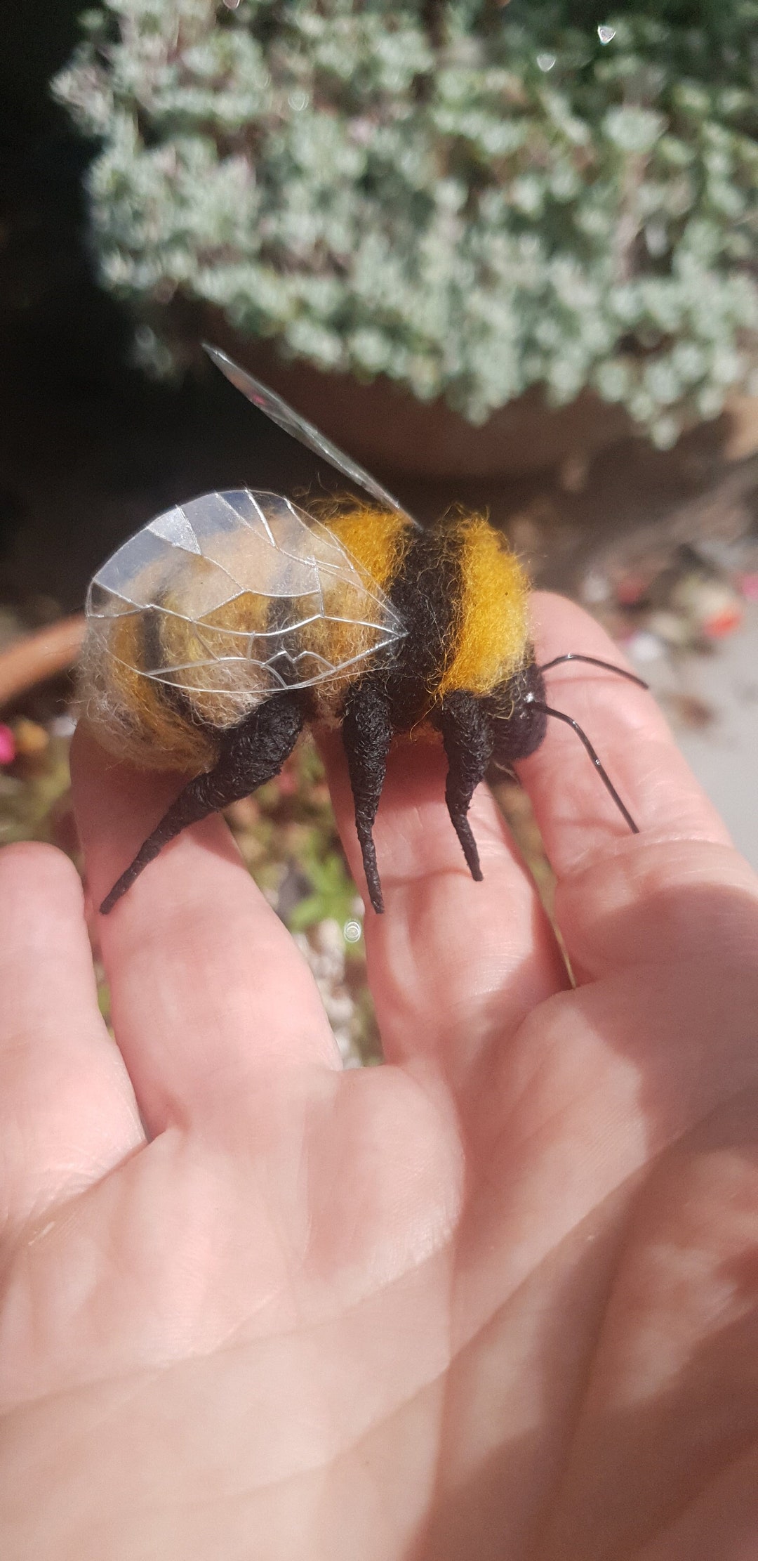 Needle Felted Giant Yellow Bumble Bee (bombus Distinguendus) - Etsy