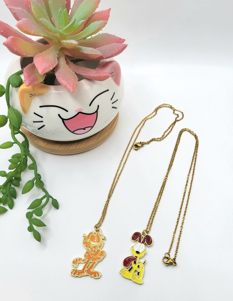 Garfield and Odie Gold Stainless Steel Necklace Hypoallergenic - Etsy
