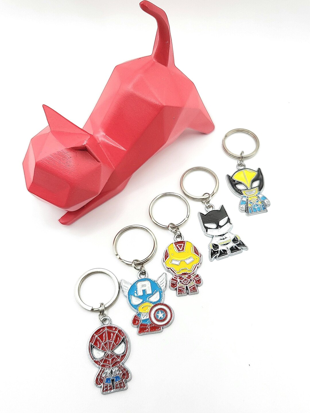 Super Hero Themed Small Keychain - Comic Heroes - Etsy