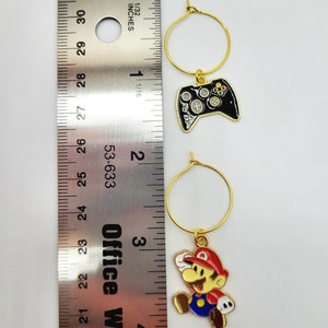Super Mario Inspired Themed Wine Glass Charms Set of 6 Stitch Marker - Etsy