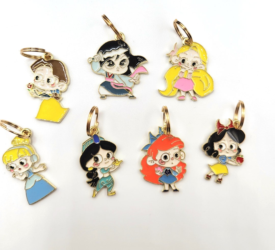 Young Disney Princesses Stitch Marker Keychain Charm - Etsy