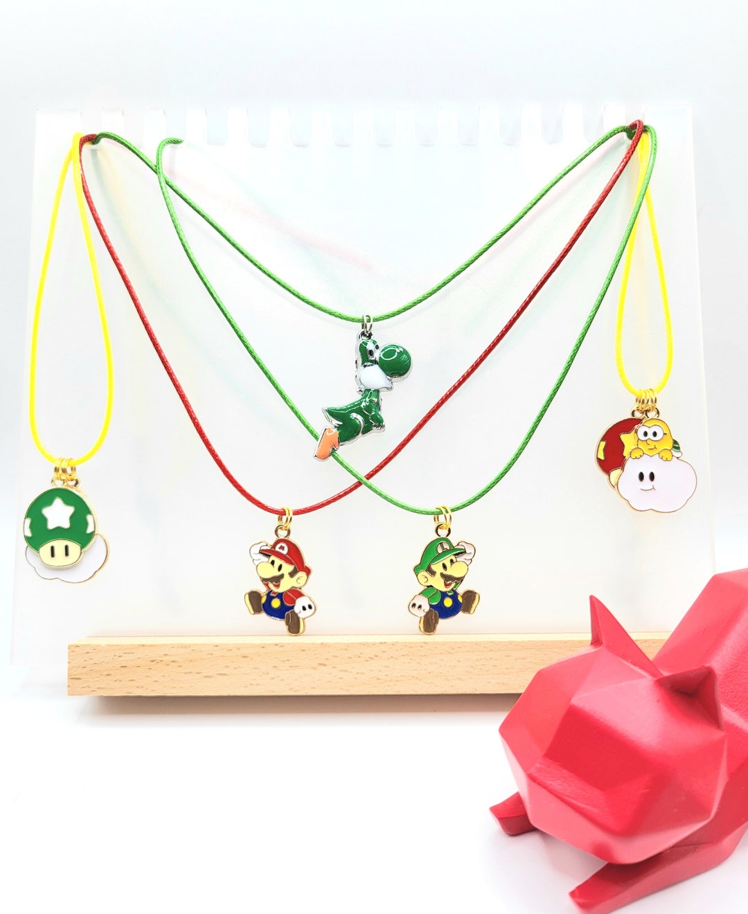 Super Mario Brothers Themed Children's / Tween's Necklace - Cotton Cord ...