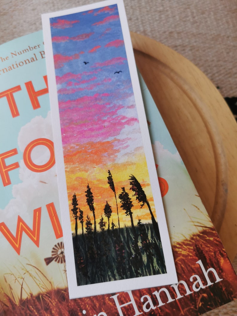 Sunset Gouache Bookmark Art Print of Hand Painted Bookmark - Etsy