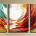 3 Piece Abstract Painting on Canvas, Multi Panel Painting, Fine Art ...
