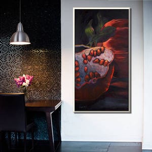 Large Vertical Still Life Art for Living Room, Fruit Art, Tall ...
