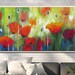 Large Wall Art, Extra Large Wall Art, Red Floral Canvas Art, Red ...
