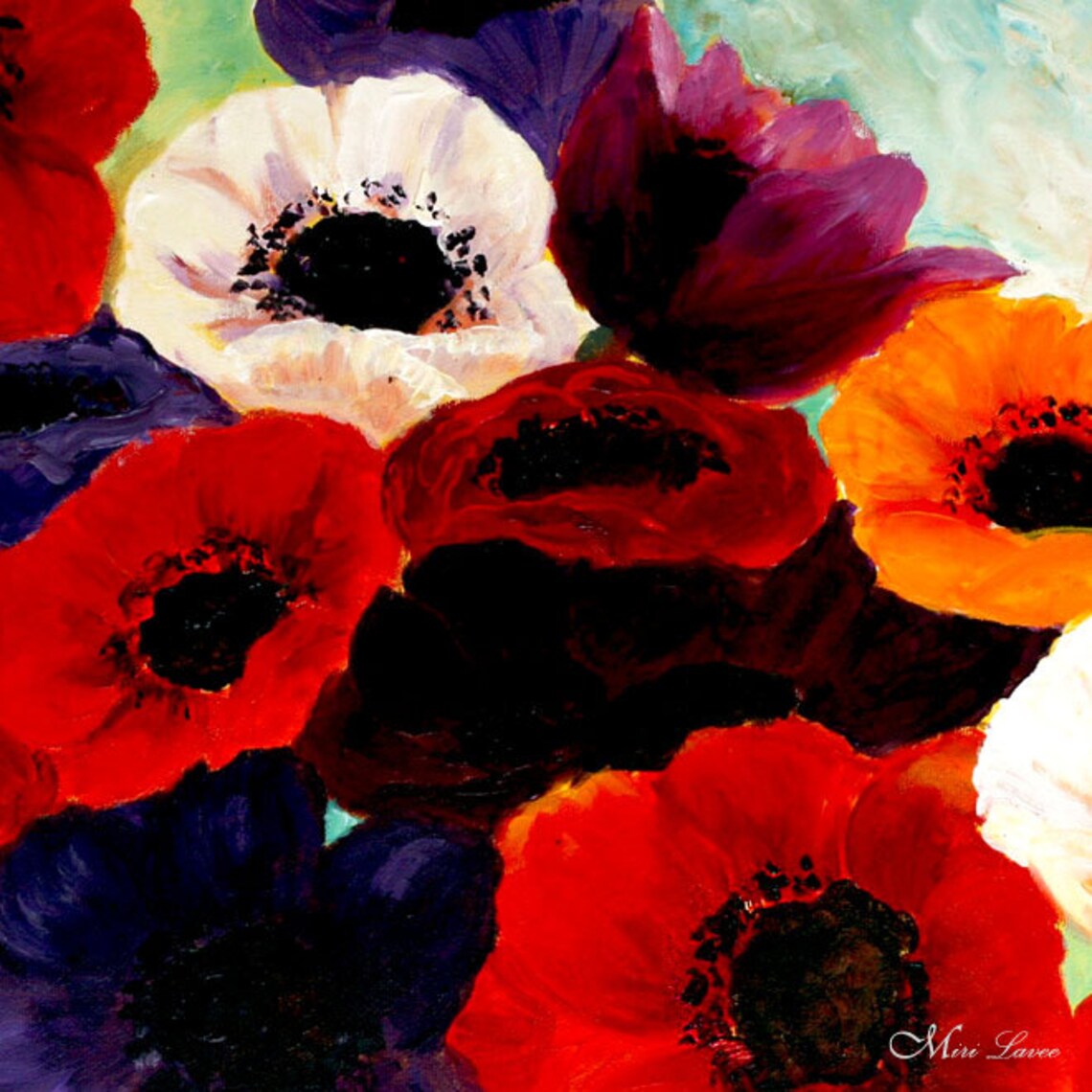 Wall Art Canvas Colorful Floral Art Colorful Art Print | Etsy