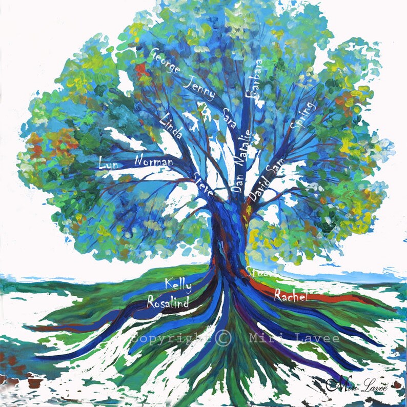 Paintings on Canvas Family Tree Family Tree Art Family Tree - Etsy