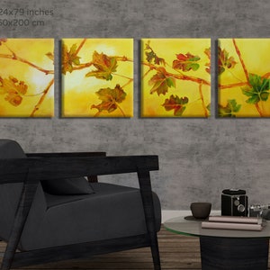 Split Wall Art, Art Set of 4 Canvas Paintings, Extra Large Multi Panel ...