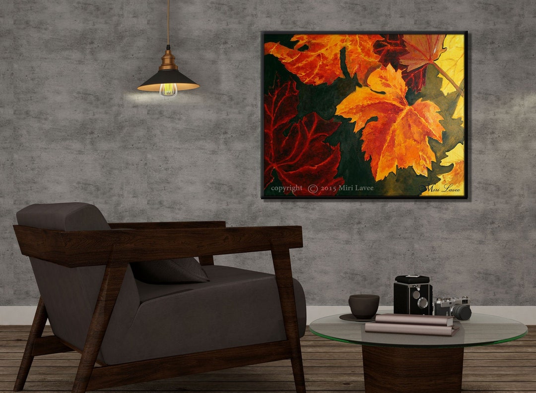 Extra Large Wall Art, Abstract Autumn Leaves Wall Art, Nature Wall Art ...