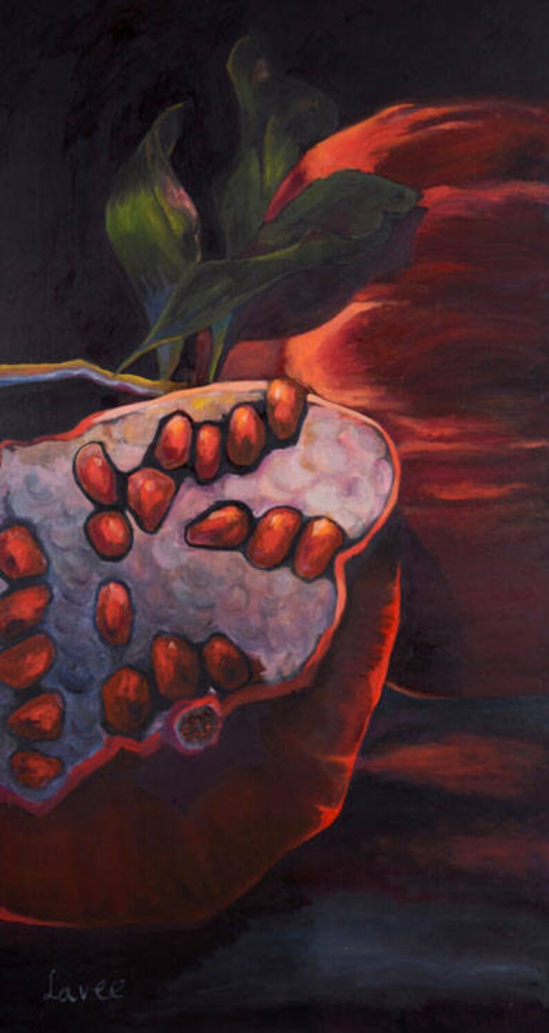 Large Vertical Still Life Art for Living Room, Fruit Art, Tall ...