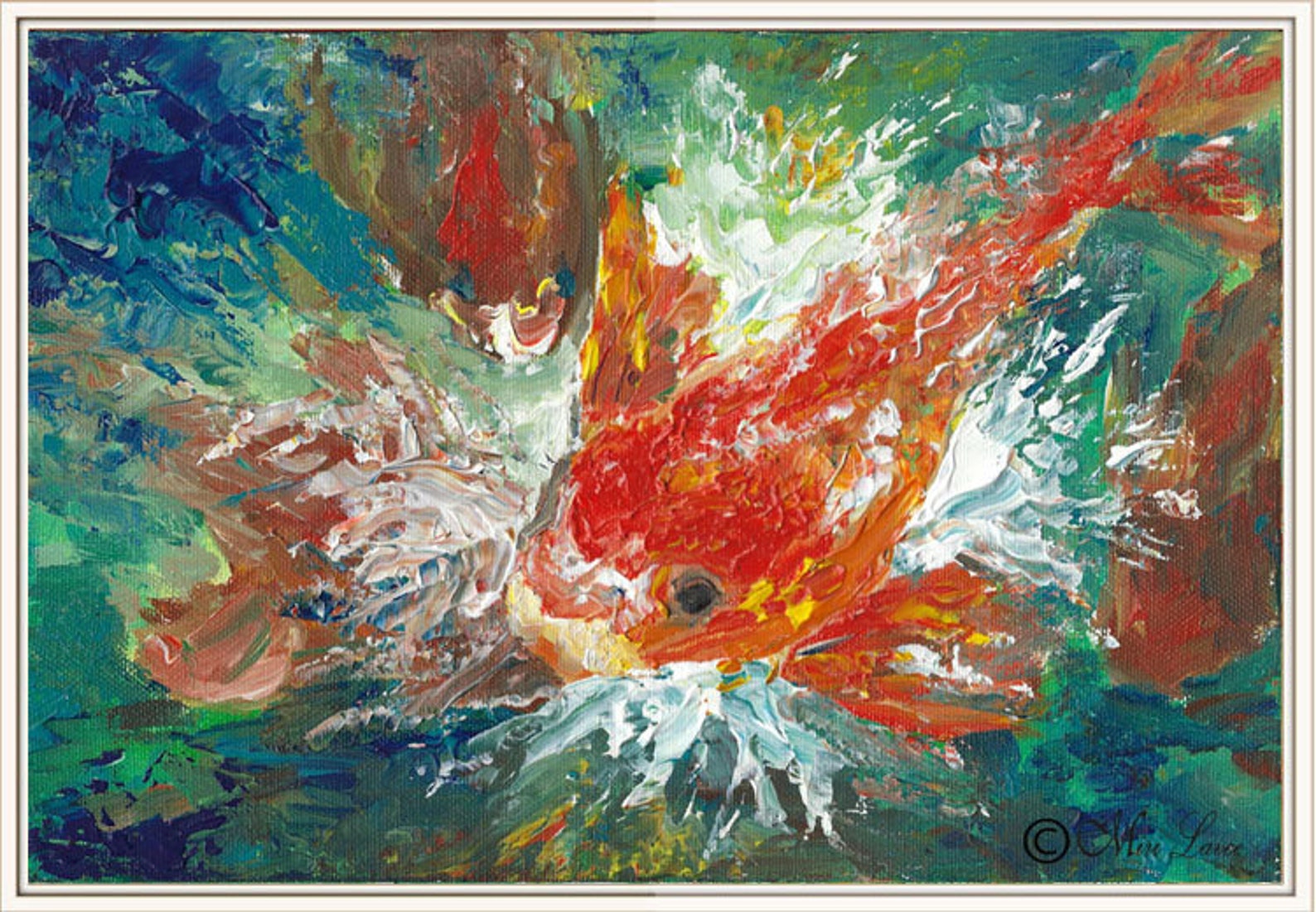 Colorful Fish Painting Small Original Painting on Canvas | Etsy