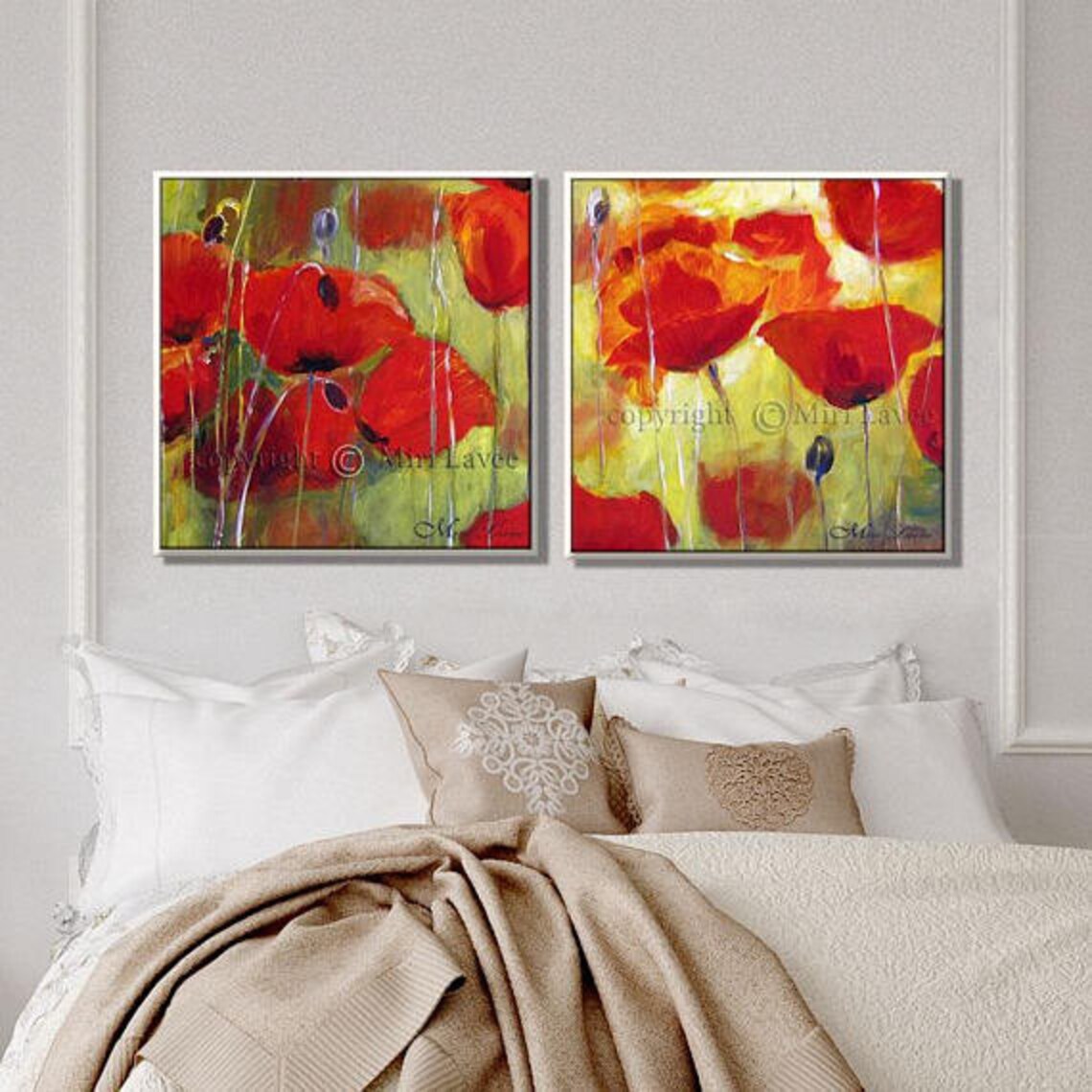 Colorful Painting Wall Art Set Colorful Wall Art Vivid Art | Etsy