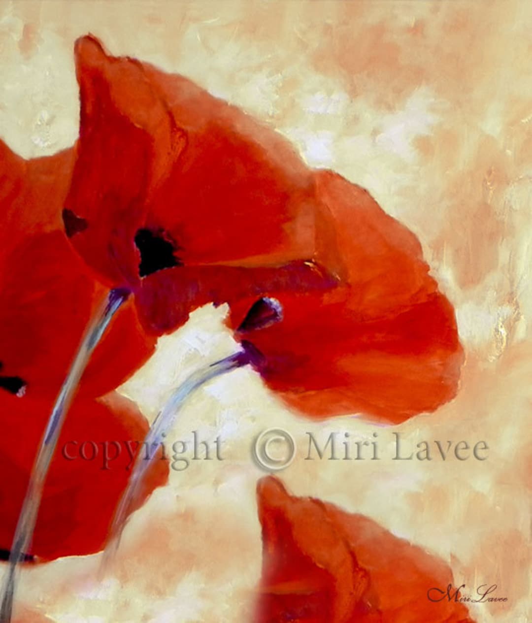 Poppy Painting, Red Poppy Original Oil Painting, Canvas Art Romantic ...