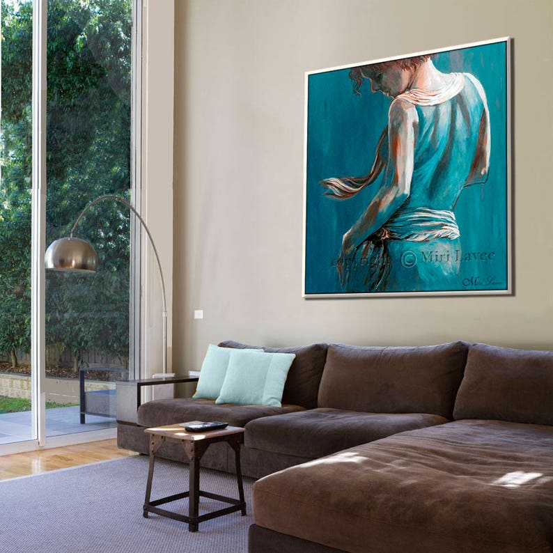 Woman Painting on Canvas Large Iiving Room Painting Original | Etsy