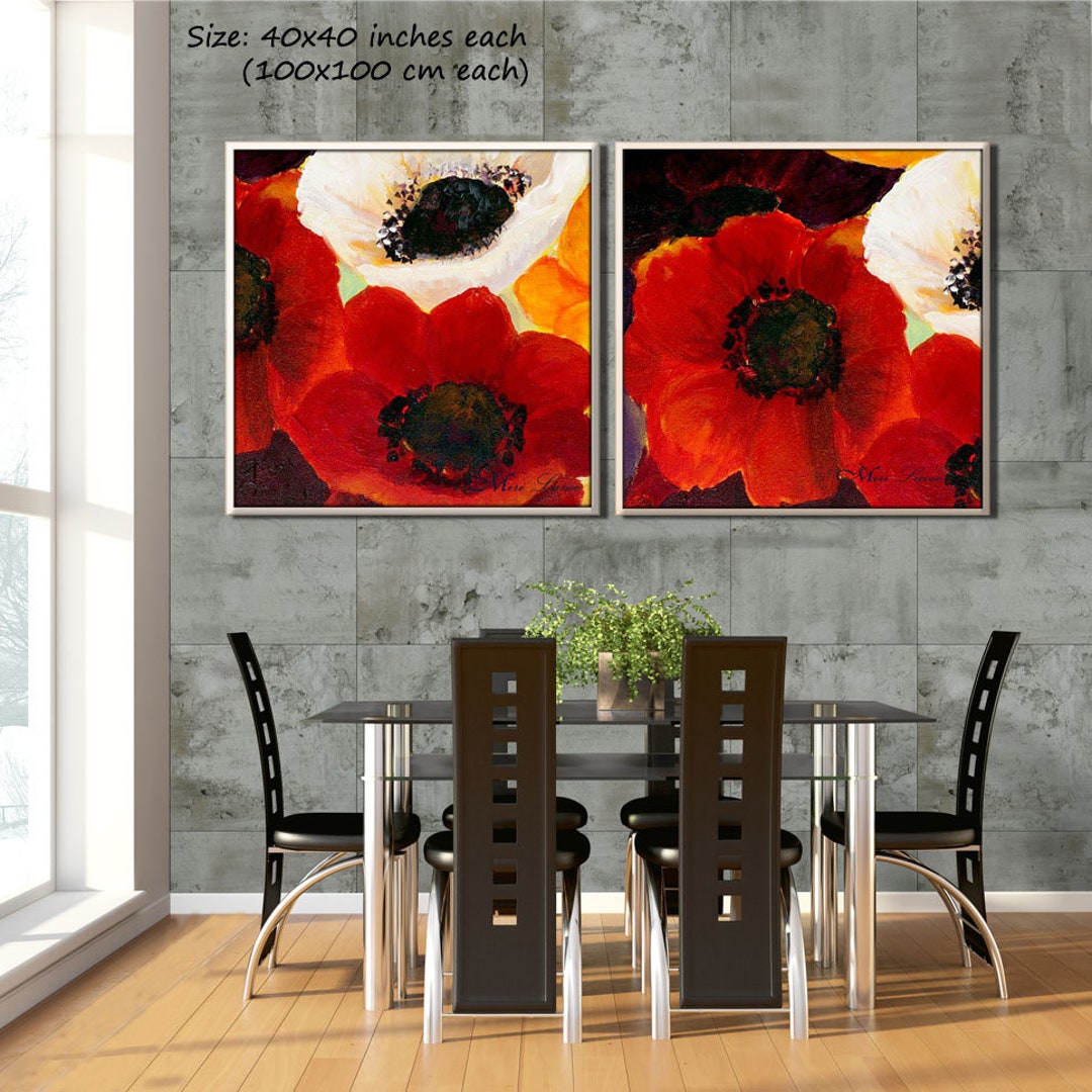 Wall Art Set, Flower Painting, Set of Paintings, Colorful Painting ...