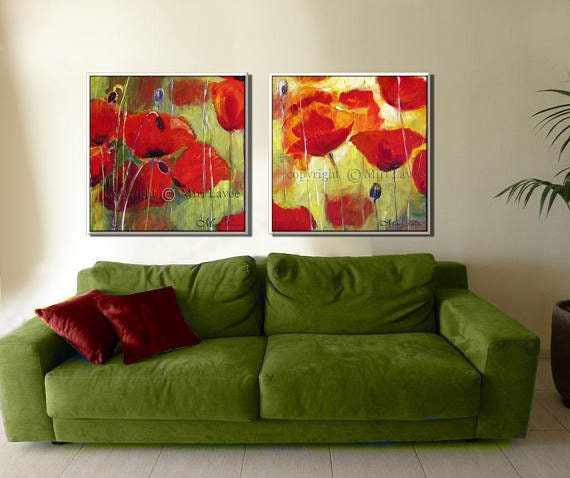 Colorful Painting Wall Art Set Colorful Wall Art Vivid Art | Etsy