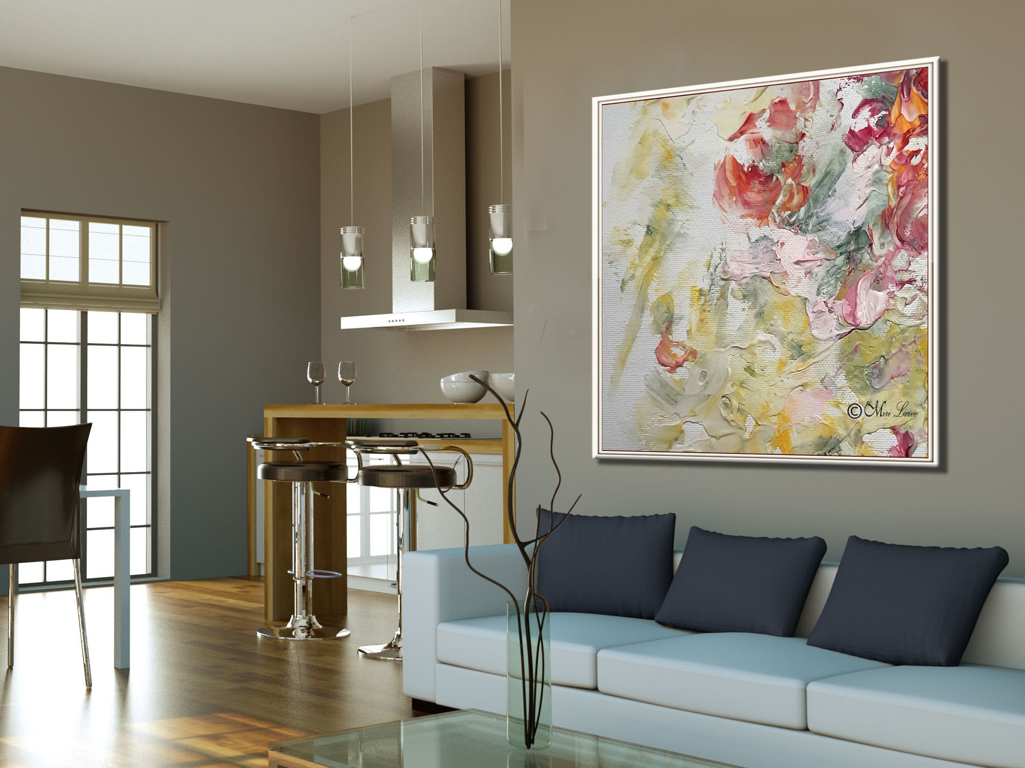 Modern Abstract Bedroom Painting Bright Abstract Art Painting - Etsy