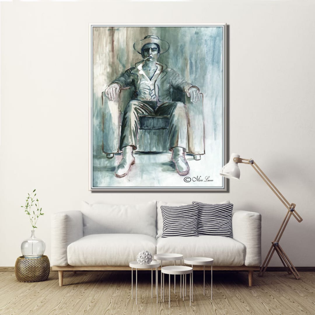 Original Painting on Canvas, Large Living Room Painting, Masculine Wall ...