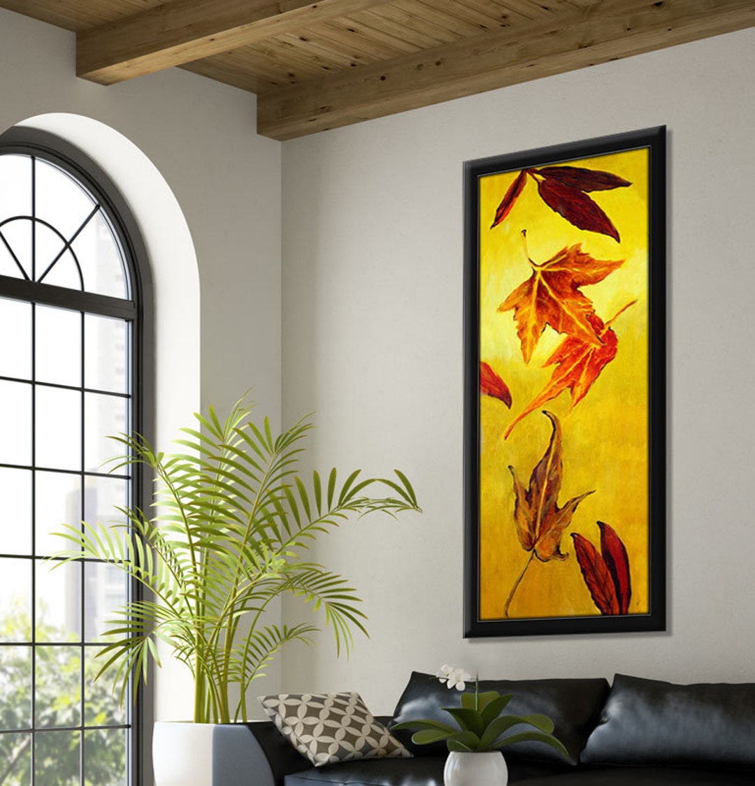 Large Vertical Art, Leaf Art, Fall Color Print, Tall Landscape Print ...