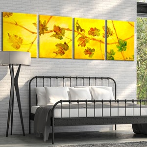 Split Wall Art, Art Set of 4 Canvas Paintings, Extra Large Multi Panel ...