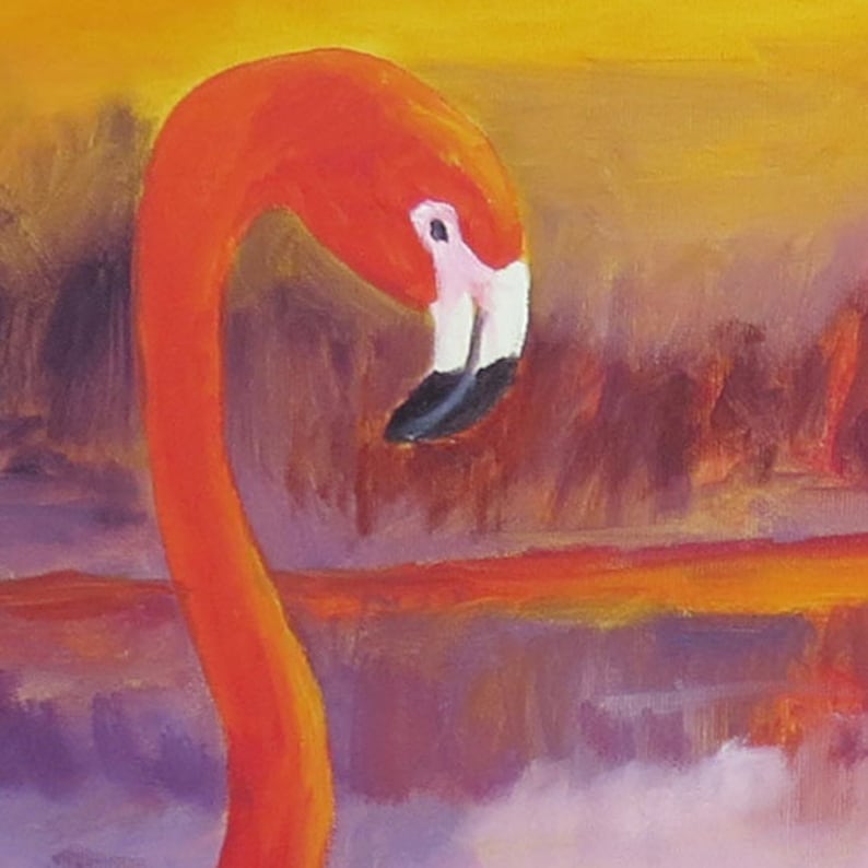 Birds Wall Art Flamingo Wall Art Animals Painting Print - Etsy