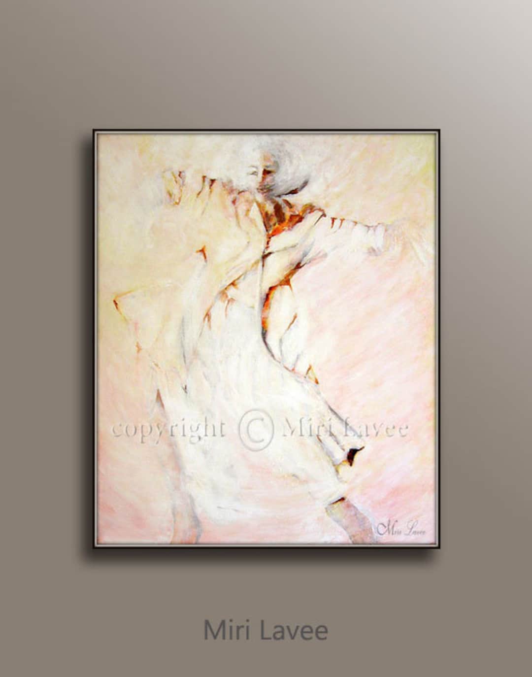 Abstract Woman Painting, Living Room Painting, Orage-pink Art, Dancer ...
