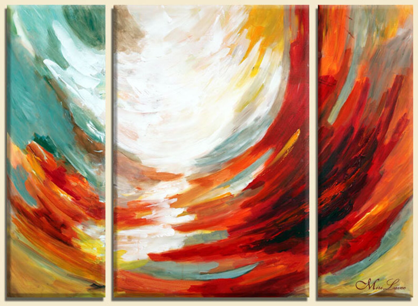 3 Panel Abstract Painting on Canvas Oversized Living Room - Etsy